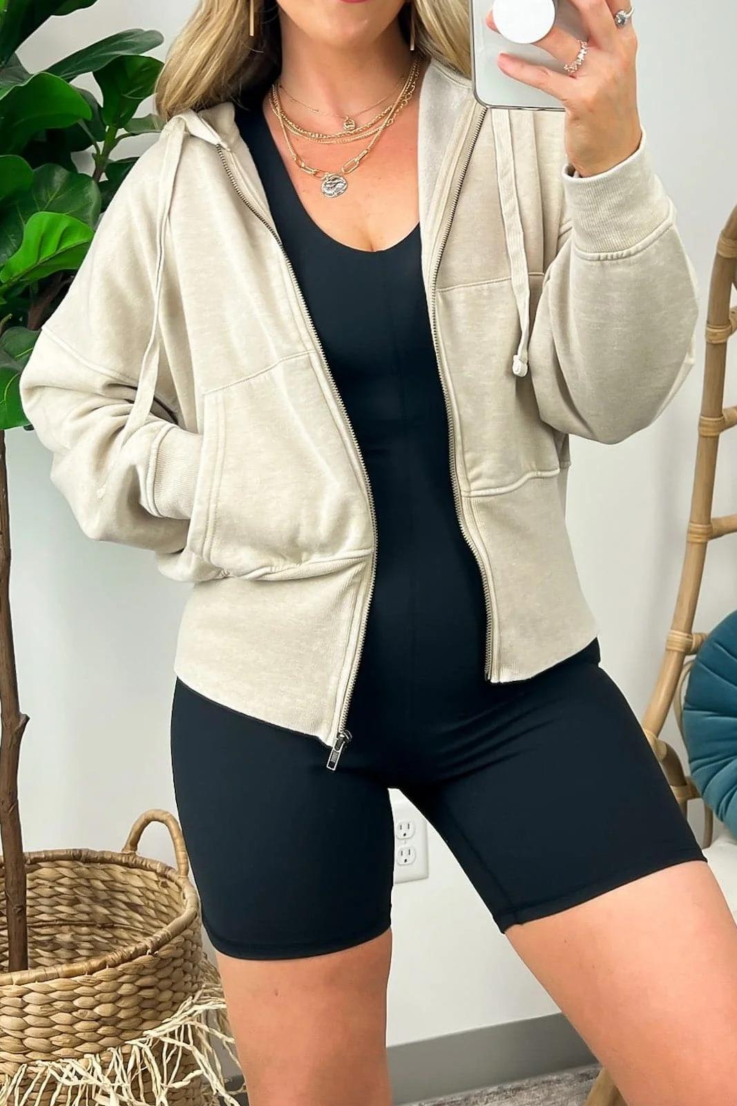 Fleece Tapered Hoodie Jacket - antetoon