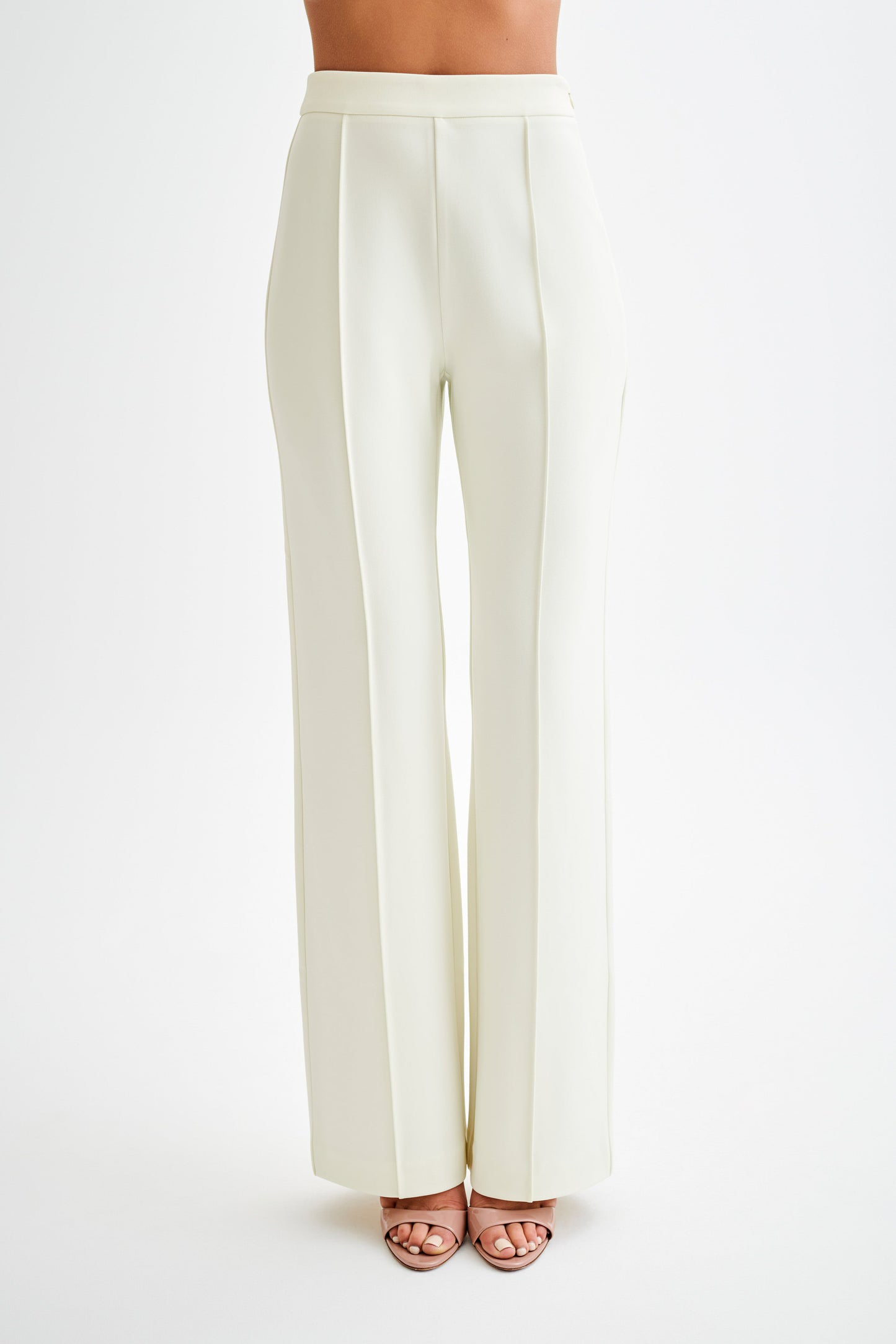 Slight Stretch Pleated Wide Leg Pants - loviorra