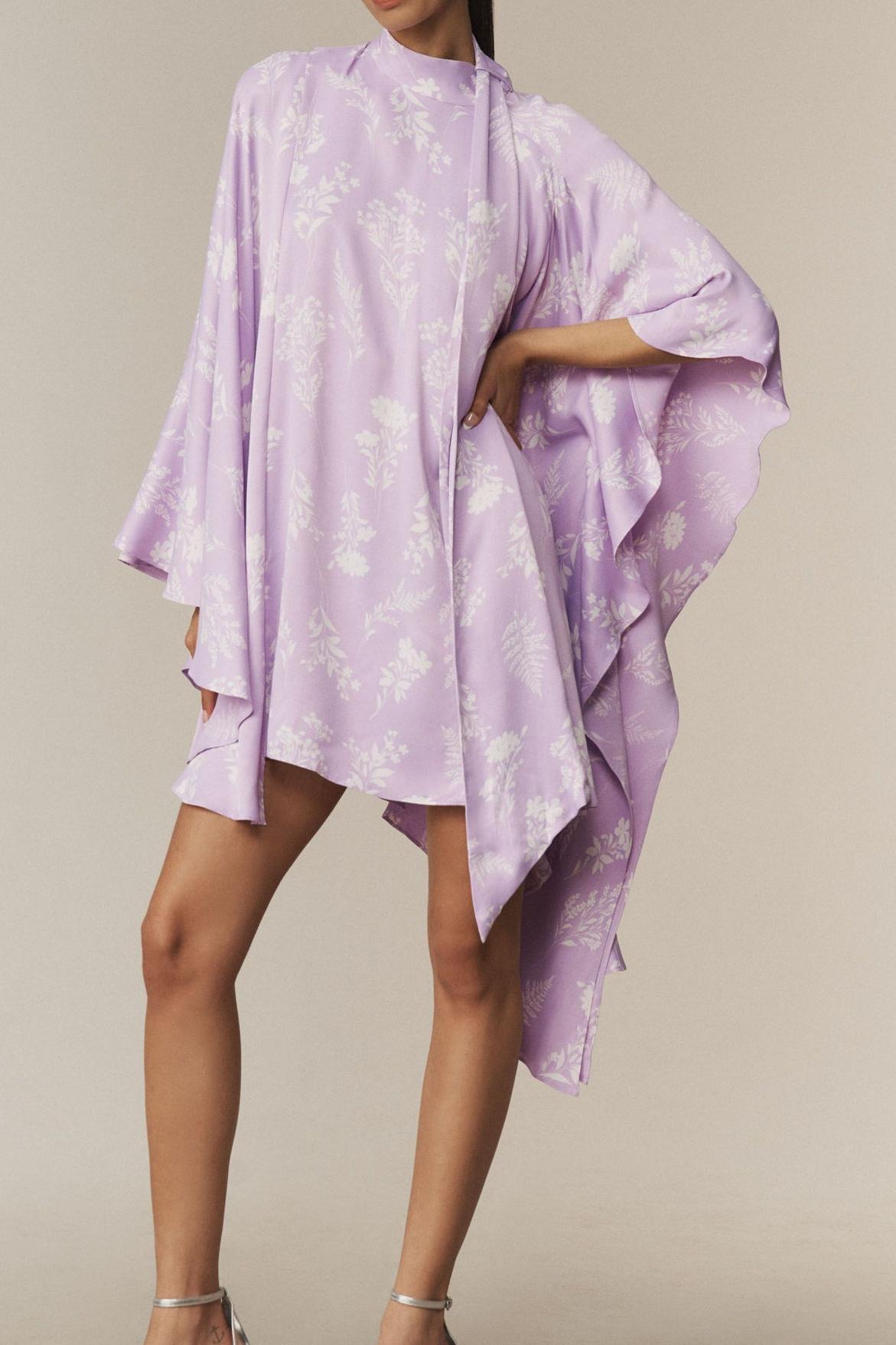 Maria Long-Sleeve High-Neck Swing Mini Dress - pcfred