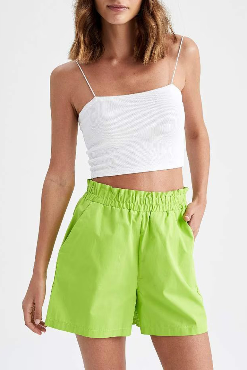 Paperbag Fit Mini Shorts - pureert